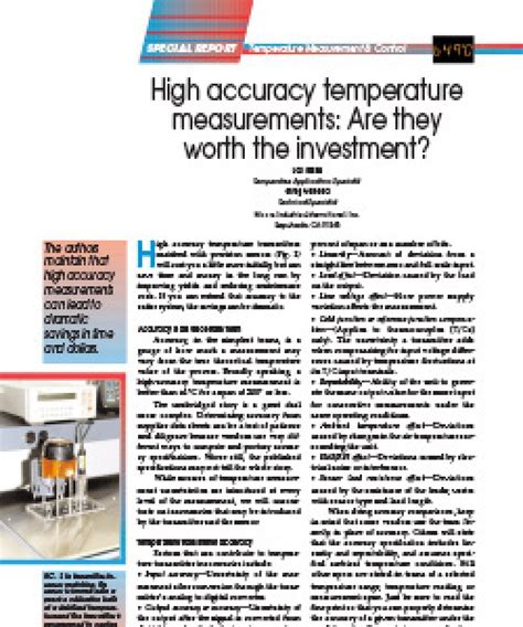 High Accuracy Temperature Measurements Worth The Investment