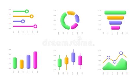 3d Chart Graph Diagram Icon Set Business Presentation Graphic Design Finance Data Report