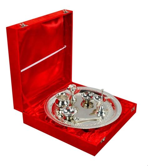 Silver Plated Brass Puja Thali 26 Cm At ₹ 358 Piece In Jaipur Id