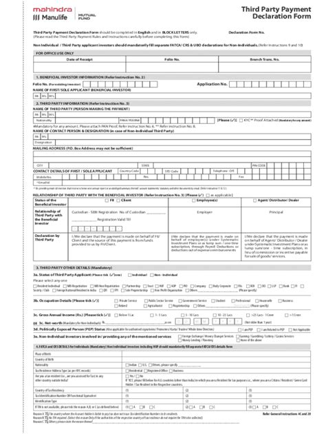 Fillable Online Third Party Payment Declaration Form New2023cdr Fax