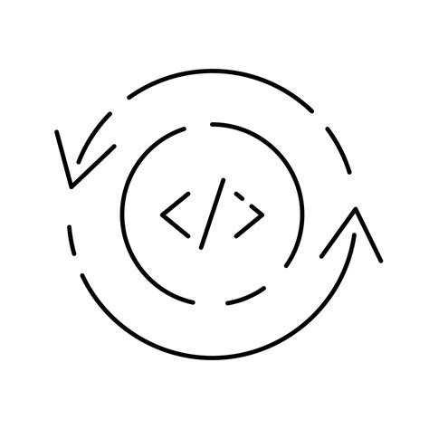 벡터 devops 아이콘 편집 가능한 스트로크 소프트웨어 개발 및 it 운영 기호 테스트 릴리스 모니터 작동 배포 계획 코드