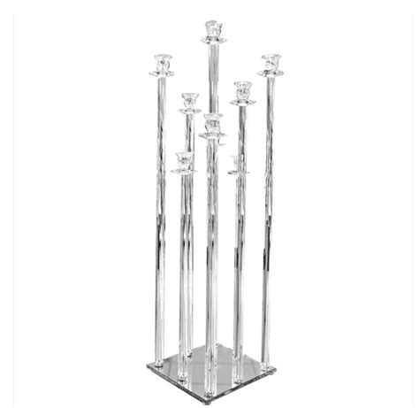 9 Armed Clear Candlabra Aesthetics Event Rentals