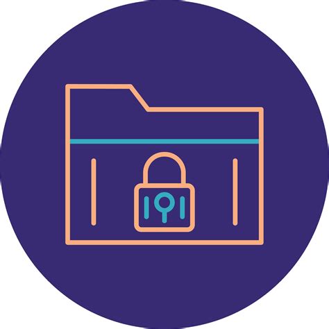 Secure Folder Line Two Color Circle Icon 43454597 Vector Art At Vecteezy