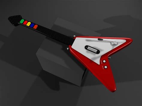 Realistic Guitar Hero Flying V 3d Model