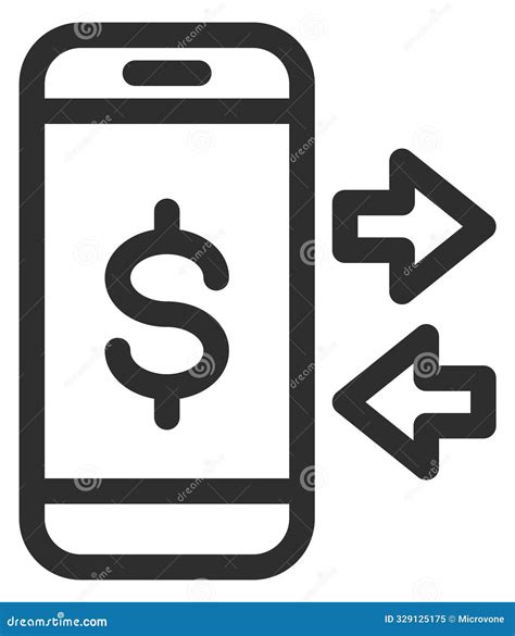 Mobile Payment Line Icons Collection Transaction Digital Wallet