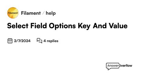 Select Field Options Key And Value Filament
