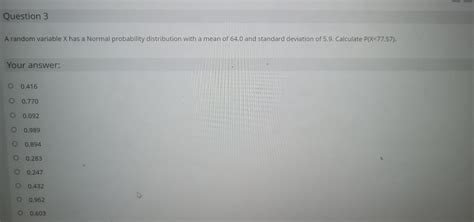 Solved A Random Variable X Has A Normal Probability Chegg