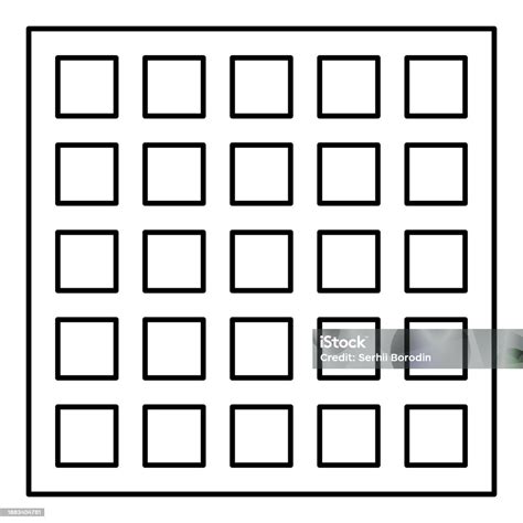 격자 격자 격자 그물 메쉬 바베큐 그릴 굽는 표면 사각형 모양 윤곽선 윤곽선 아이콘 검은 색 벡터 일러스트 레이 션 이미지 얇은 평면 스타일 0명에 대한 스톡 벡터 아트 및
