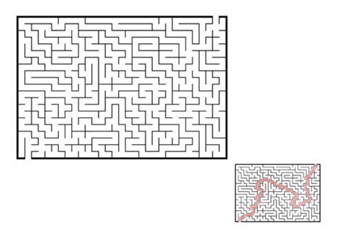 Abstract Rectangular Maze Vector Background Shape Answer Rectangular PNG And Vector With