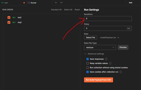 Postman Pre Request Script To Read Variables From Csv File And Append