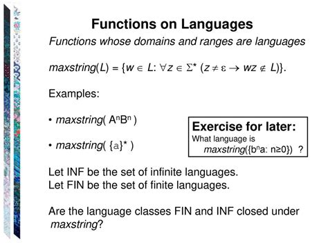 Languages Prefixes Sets Cardinality Functions Ppt Download