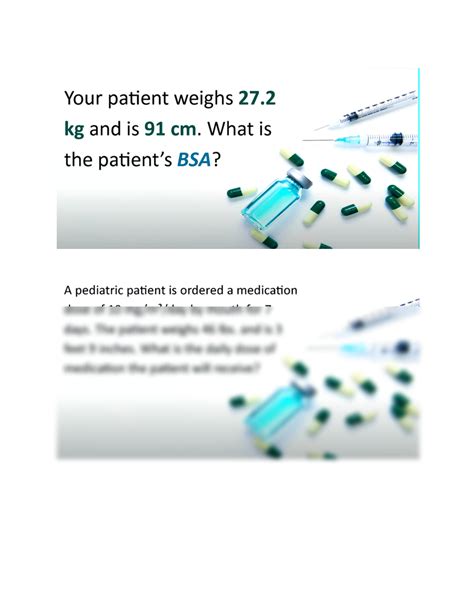 SOLUTION Dosage Calculation Studypool
