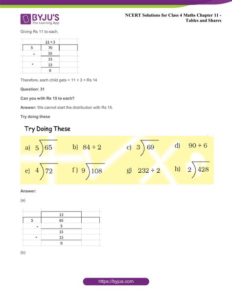 Ncert Solutions Class 4 Maths Chapter 11 Tables And Shares Get Free Pdfs