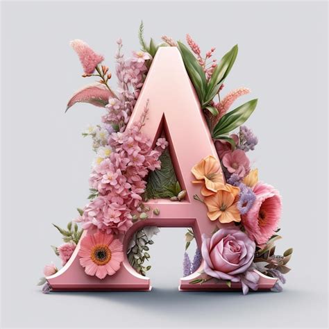 Premium Photo A Pink Letter A And Some Flowers With A Pink Background