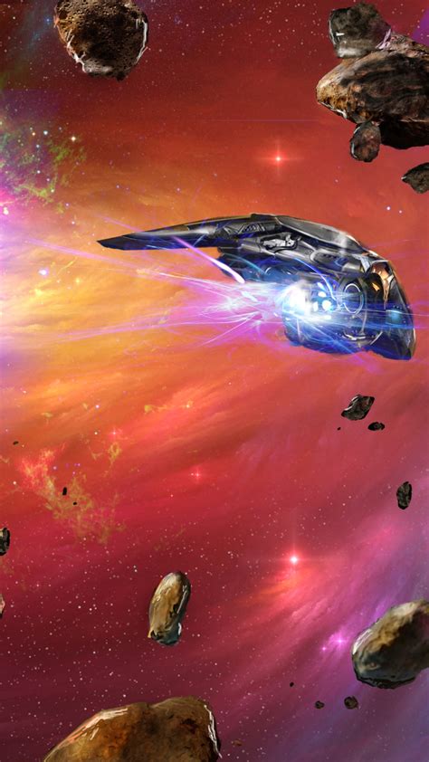 Sci Fi Spaceship Space Asteroid 1080x1920 Phone Hd Wallpaper