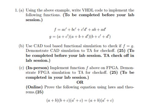 Below Is The Vhdl Code For A Circuit With Two Outputs
