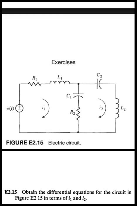Solved Obtain The Differential Equations For The Circuit Chegg Com