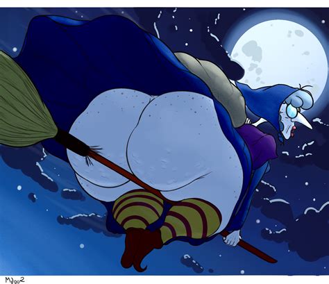 Rule 34 Bag Cellulite Exposed Ass Flying Broom Grey Hair Hag Huge Ass