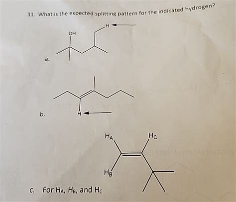 Solved What Is The Expected Splitting Pattern For The