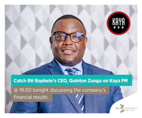 Rh Bophelo On Linkedin Dont Miss Our Ceo Quinton Zunga On Kaya Fm