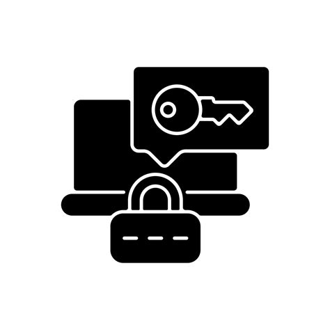 Laptop Password Requirement Black Glyph Icon Internet Safety For