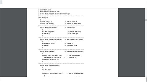 solved in java language modify the insertionsort method