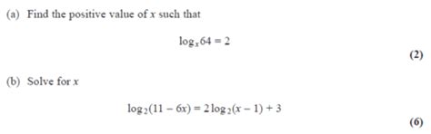 Exam Questions Logarithms ExamSolutions