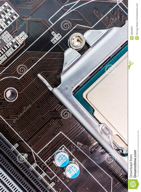 Installation Computer Processor In The Socket Stock Image Image Of Memory Communication 33633527
