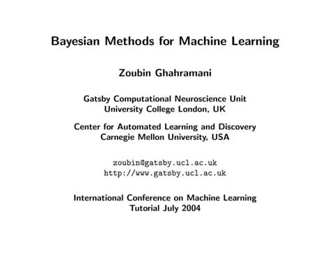 Bayesian Methods For Machine Learning Pdf