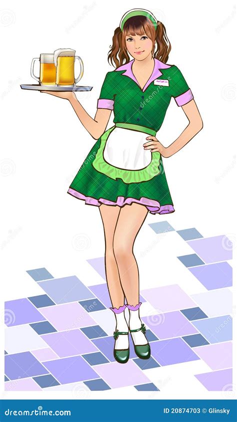 Girlwaitress Stock Vector Illustration Of Advertising 20874703