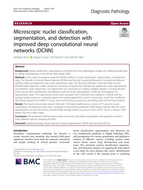 PDF Microscopic Nuclei Classification Segmentation And Detection With Improved Deep