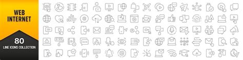 Premium Vector Web And Internet Line Icons Collection Big Ui Icon Set