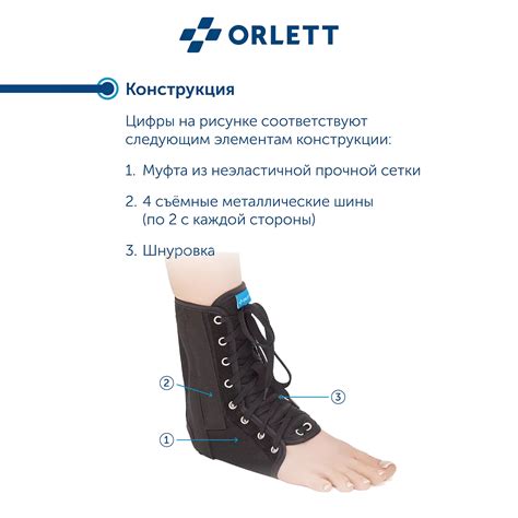 Ортез голеностопный ORLETT LAB-201 с шинами черный - купить в интернет ...