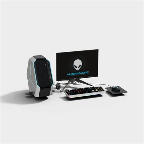 Alienware Gaming Setup 3d Model Futuristic Low Poly Design