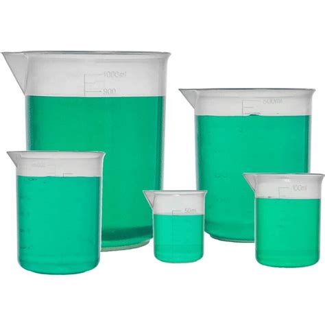 Set Of 5 Pp Beakers 50 100 250 500 1000ml Karter Scientific Case 12 Ebay