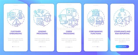 Automated Banking Blue Gradient Onboarding Mobile App Screen Stock Vector Illustration Of