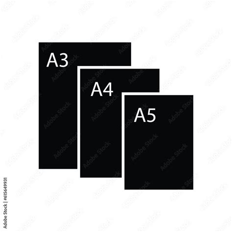 Paper Sizes Icon Design A1 A2 A3 A4 A5 A6 A7 A8 Paper Sheet