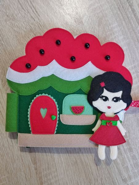 Кукольный домик из фетра Арбузный мягкая книга игра на липучках купить с доставкой по