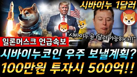시바이누 코인 일론머스크 시바이누 화성화폐로 채택한다 시바이누 곧 1달러 가능하다 시바이누코인 전망 과 시바이누호재 시바이누코인 Youtube