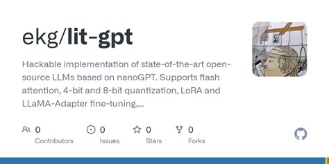 github ekg lit gpt hackable implementation of state of the art open