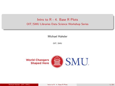 Ppt Intro To R 4 Base R Plots Oitsmu Libraries Data Science Workshop Powerpoint