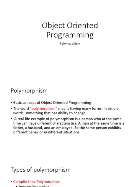 Lecture 08 Polymorphism Pdf Inheritance Object Oriented