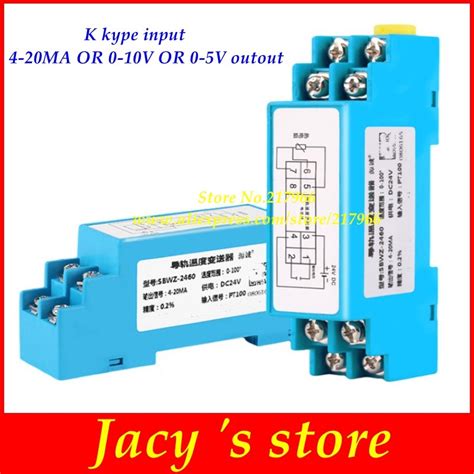 Rail Temperature Transmitter K Kype Thermocouple Input DIN Temperature Sensor Module Isolation