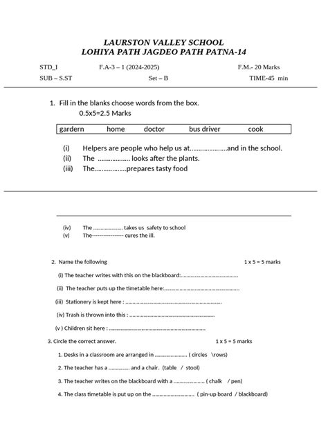 class 1 set b pdf classroom