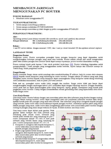 Membuat Pc Router Pdf Metode And Bahan Ajar Komputer