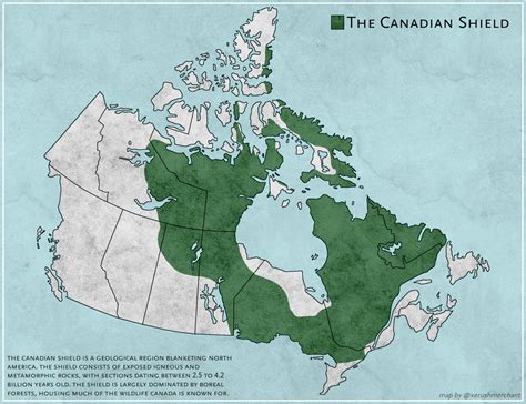 A Map Of Canada Featuring The Canadian Shield Rgeology