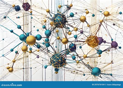 Abstract Cyber Network Of A Quantum Computing System Stock Illustration
