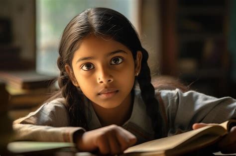 Niñas Asiáticas En La Escuela Estudio Educación Foto Premium