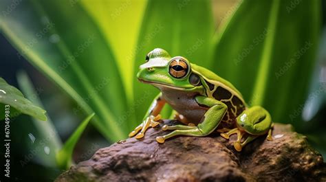 Floating Frog See Like Giggling On Greenery Flying Frog Giggling