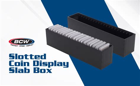Bcw Slotted Coin Slab Storage Box Black Cardstock Box